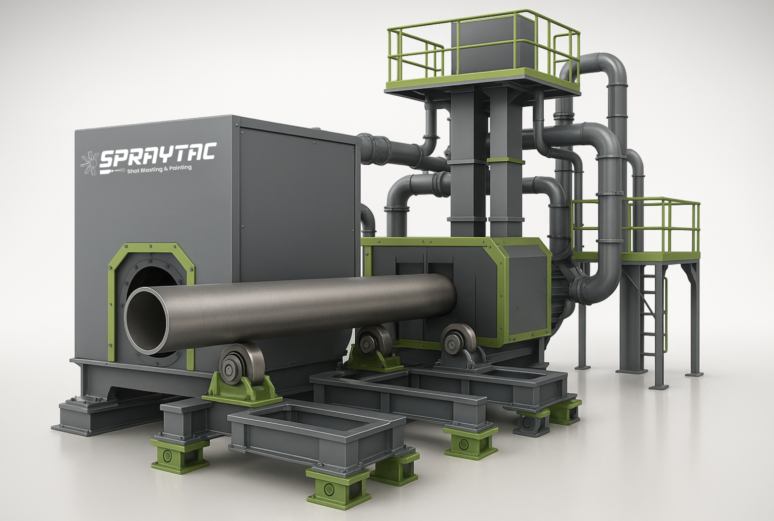 Pipe Shot Blasting Machine – Spraytac – Manufacturing, Designing and ...